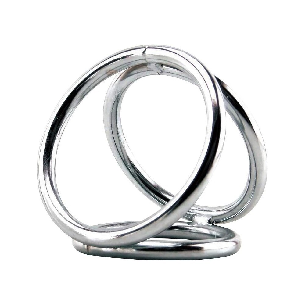 Металлическое кольцо на пенис, тройное, 4.6 см, Metal Triple Ring S
