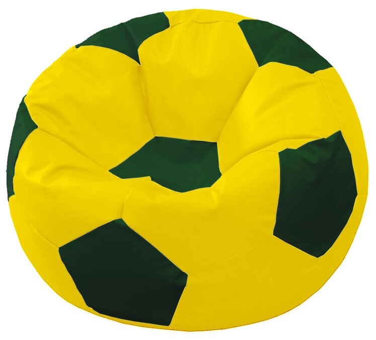 Кресло-мешок Винни-пуф МЯЧ экокожа желтый с черным