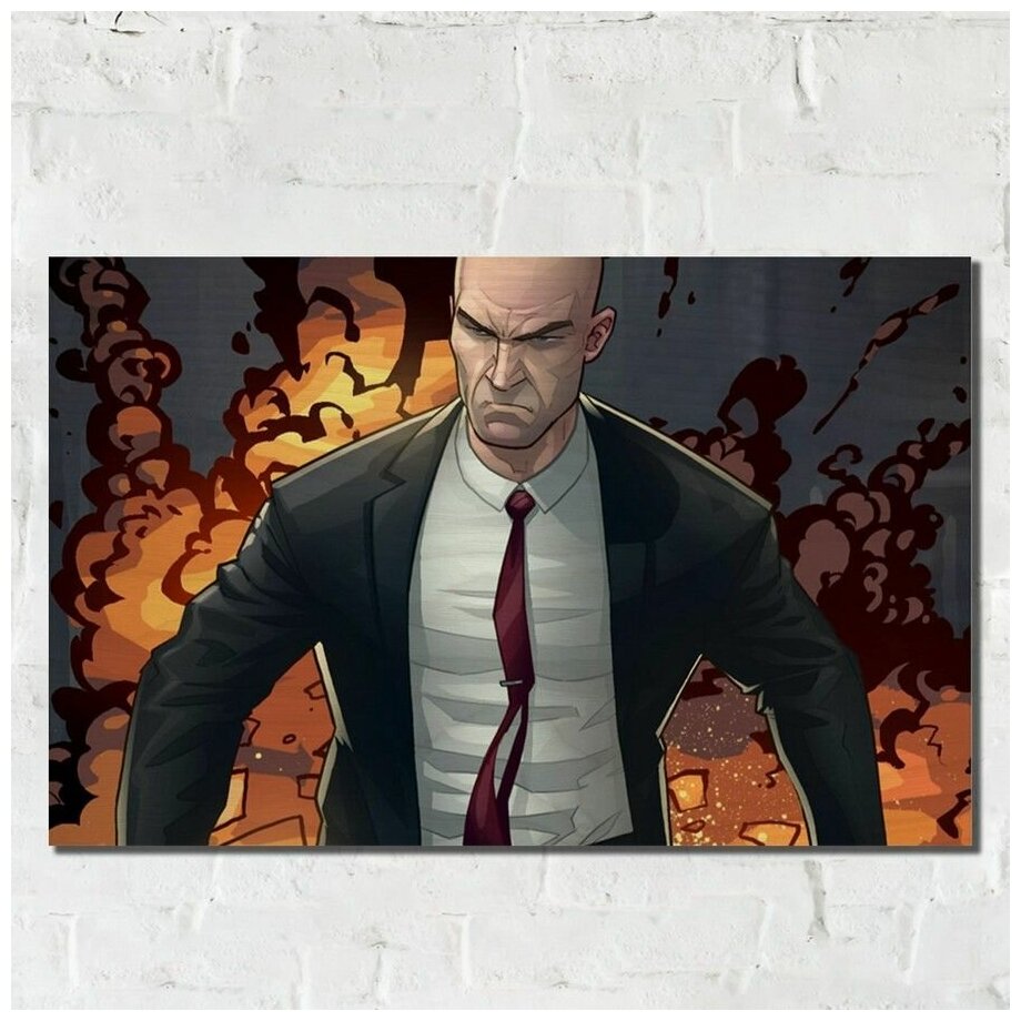 Картина интерьерная на дереве, рисунок игра Hitman 2 - 11720