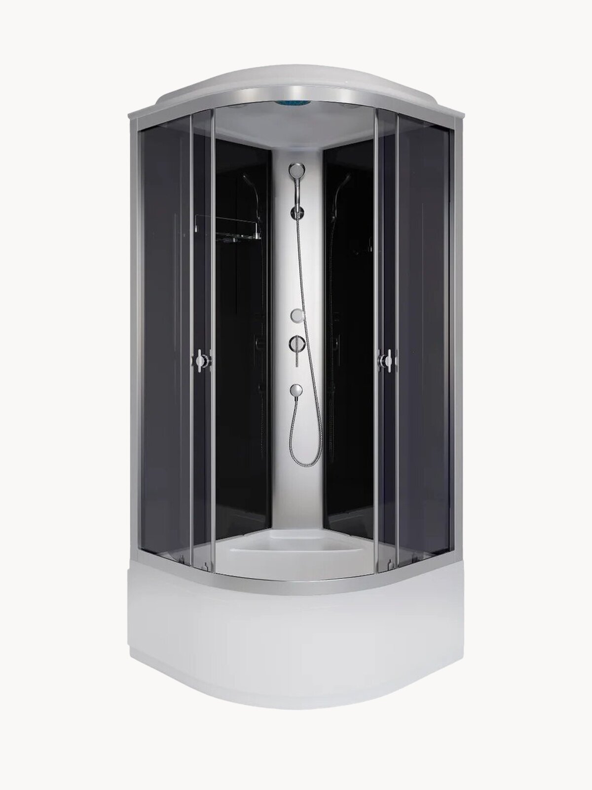 Душевая кабина Niagara Eco E80/40/TN стеклянная, 80x80, высокий поддон, с сиденьем, закрытая (с крышей), без гидромассажа, с вентиляцией, с функцией тропический душ