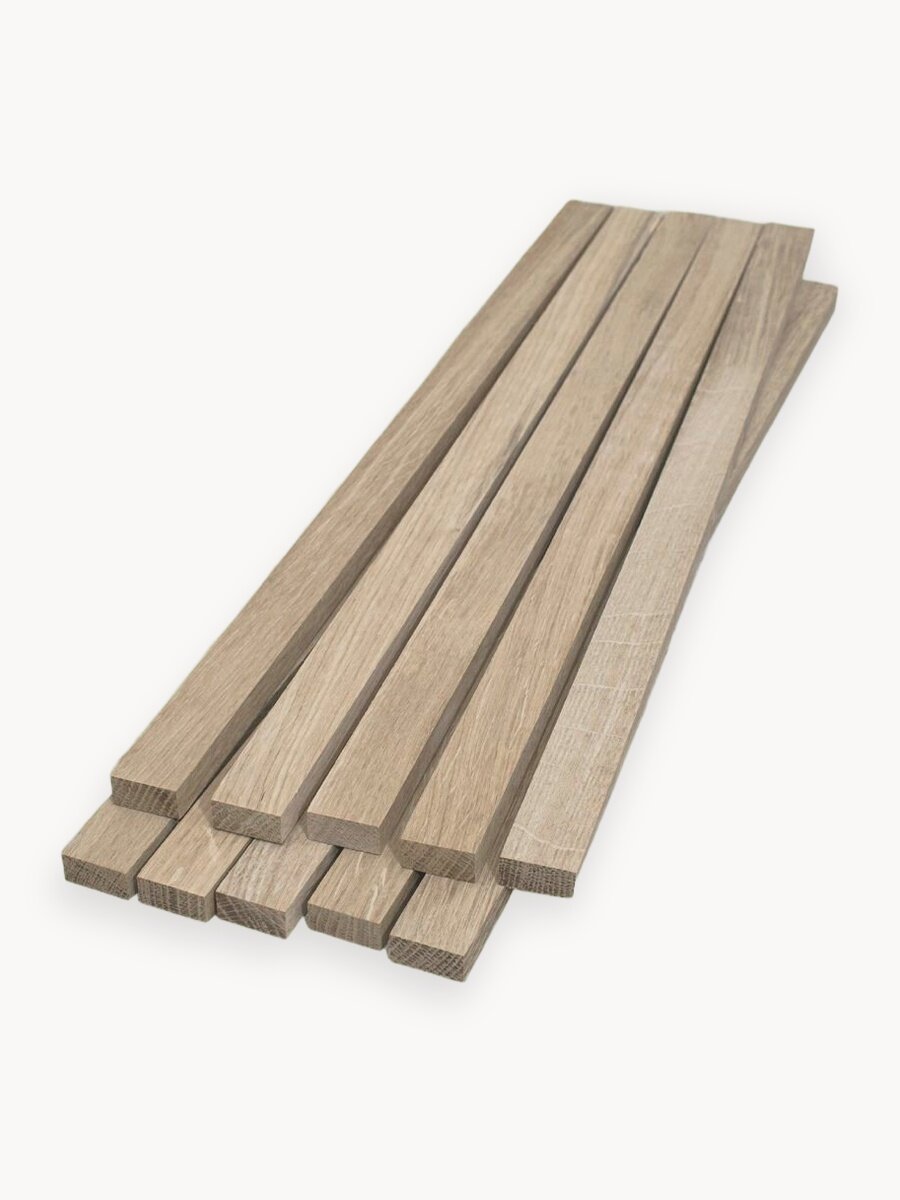 Рейка, деревянная, заготовка для поделок, из дуба 60 Х 2 Х 1 см, 10 штук