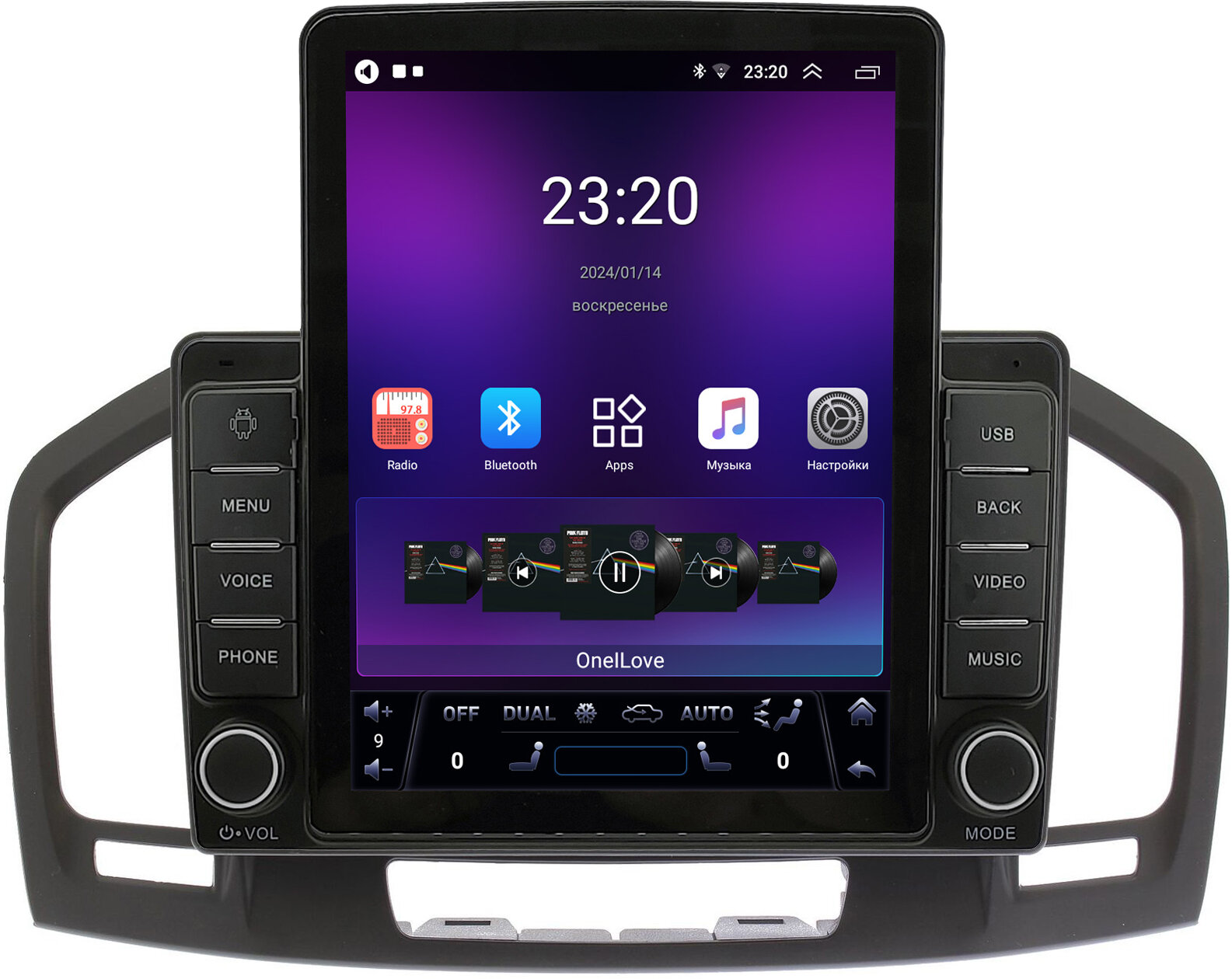 Штатная магнитола Opel Insignia 2008-2013 Canbox GTR095-9394 на Android 10 (QLed, 4/64, DSP, CarPlay)