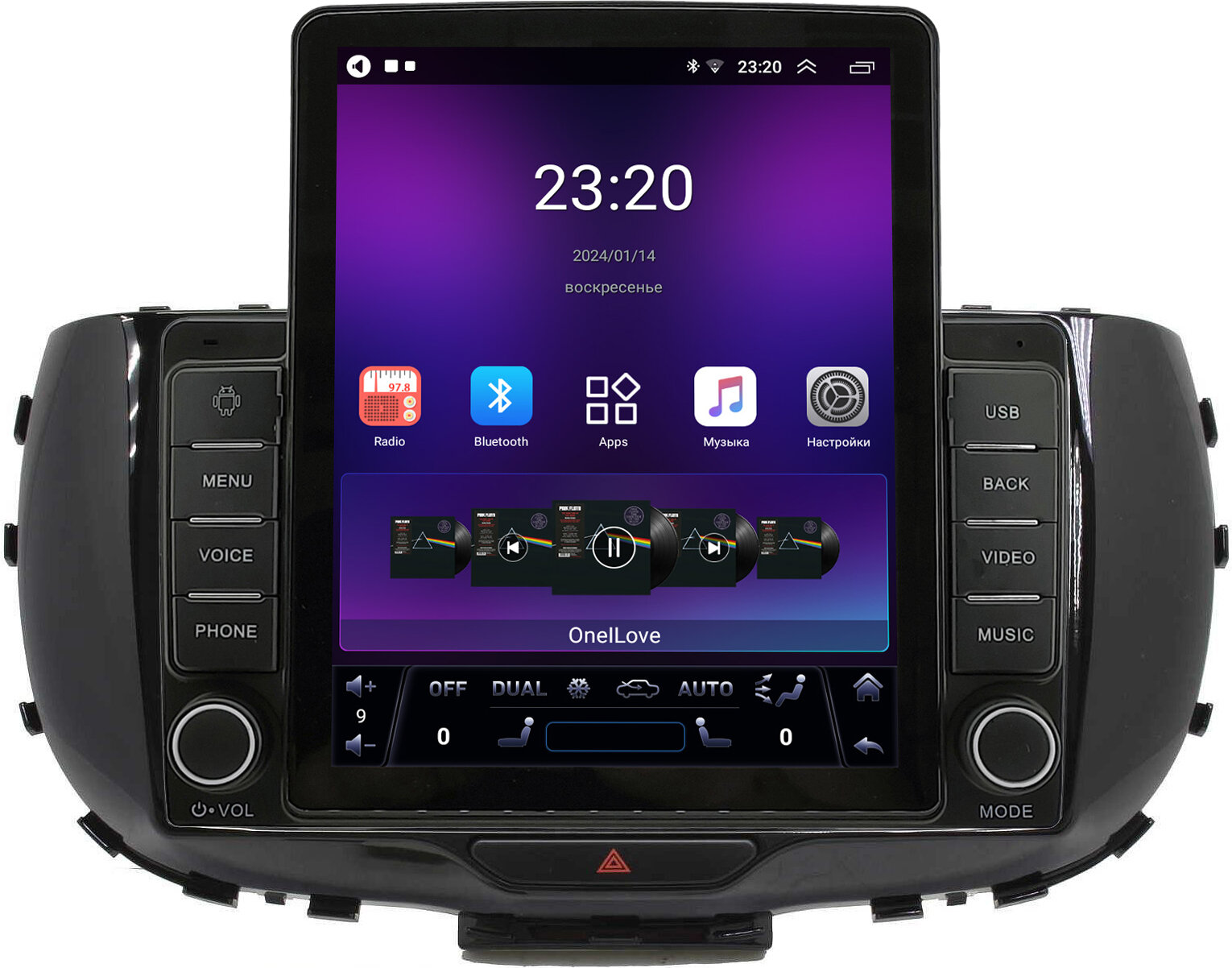 Штатная магнитола Canbox GTR095-9310 для Kia Soul 3 2019-2024 (глянцевая) на Android 10 (QLed, 4/64, DSP, CarPlay)