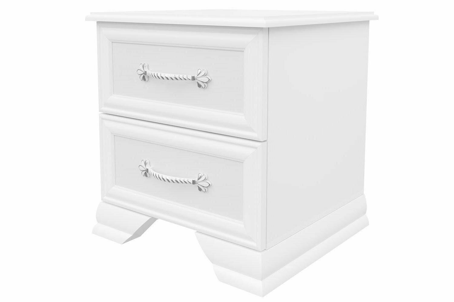 Тумба напольная прикроватная Hoff Грация, 48,2х50х44,8 см, 2 ящика, ЛДСП, цвет белый