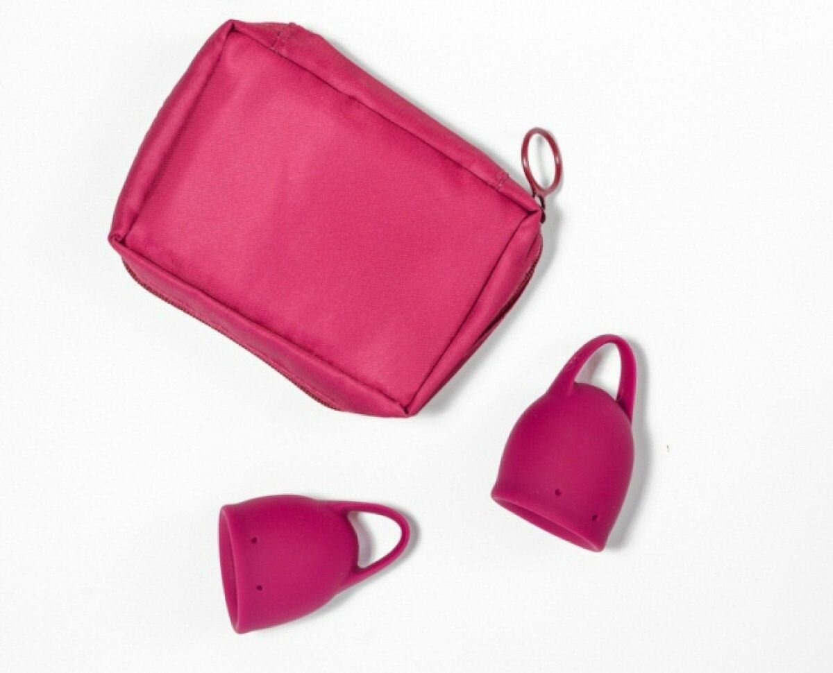 Набор менструальных чаш ToysSexShop Natural Wellness Peony, силикон, 15 мл и 20мл, чехол, Россия-Китай