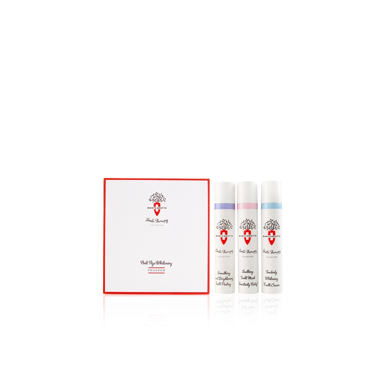 MontCarotte Anti Age Whitening Program Set Набор зубных паст "Омолаживающая отбеливающая программа для зубов" 3 шт x 30 мл