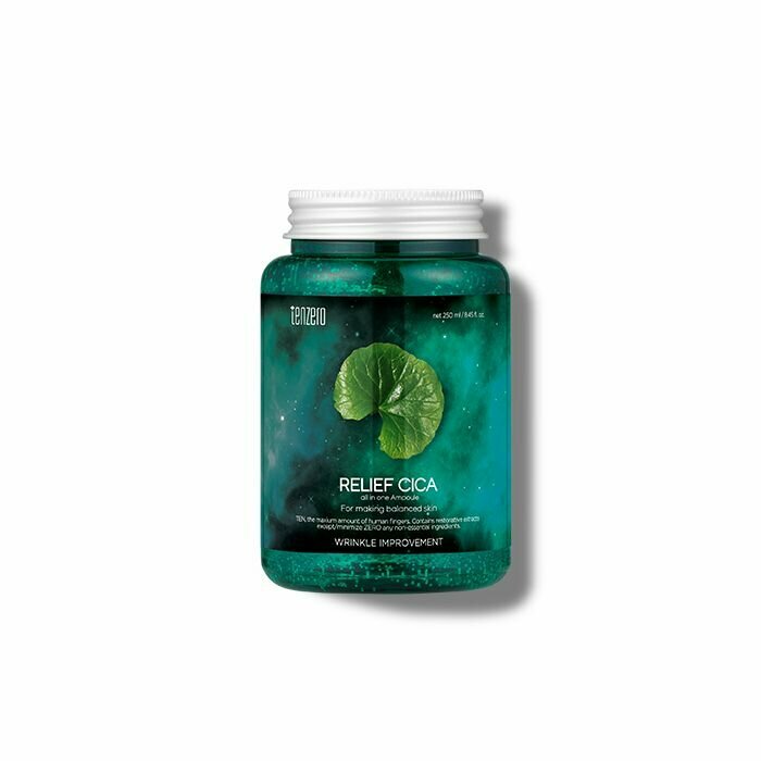 TENZERO RELIEF CICA ALL IN ONE AMPOULE - Восстанавливающая ампульная сыворотка с экстрактом центеллы азиатской, 250 мл