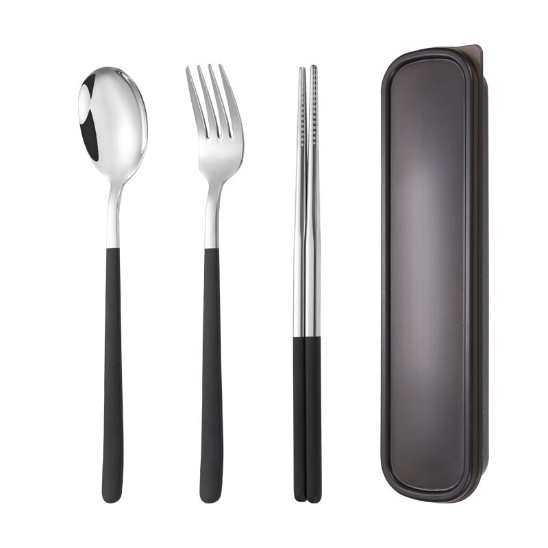 Набор из 3 ножей из нержавеющей стали 304, черно-серебристый цвет, компактный для походов и путешествий