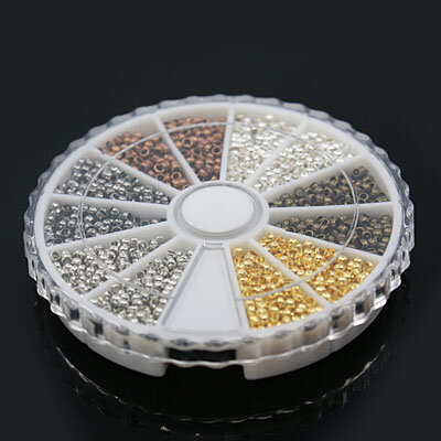 Кримпы, 2х1.5мм, базовый материал - латунь, микс цветов, набор в коробочке, 1 шт.