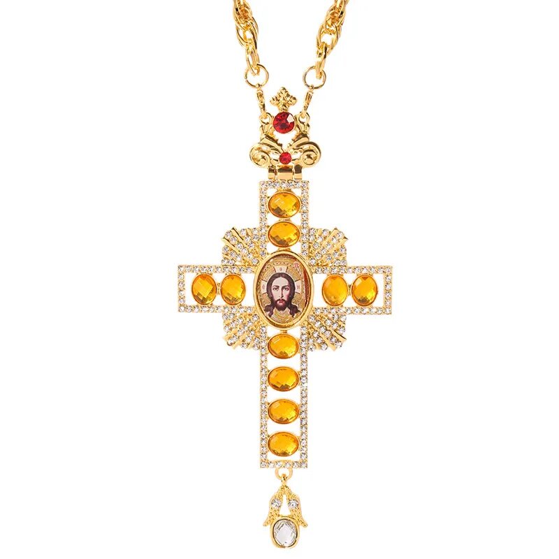 Золотое нагрудное ожерелье с крестом, only necklace
