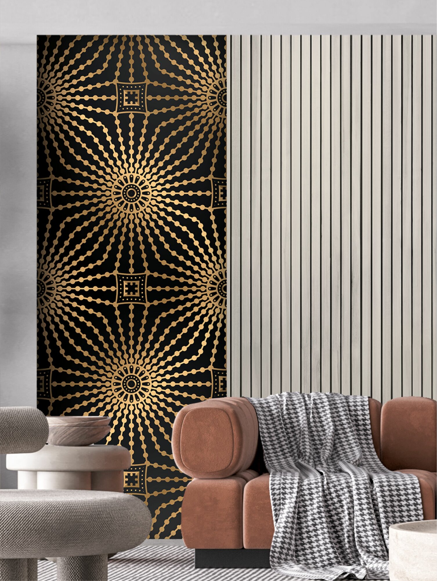 Акцентные фотообои Art IrbisPrint на стену "Мандала" 100х270 на флизелиновой основе