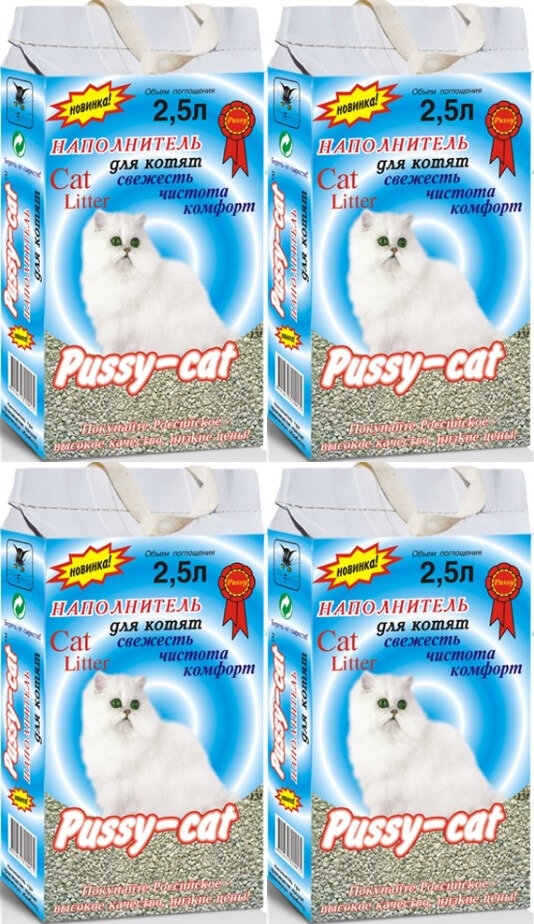 Pussy-cat Океанический Наполнитель для котят впитывающий 2,5лх1,5кг,4 шт