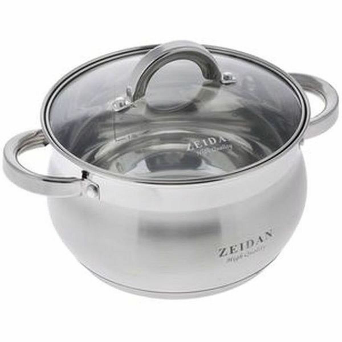 Кастрюля 4,0л комбинир. полир, стеклянная крышка, 5-ти слойн капс дно (нержавеющая сталь)