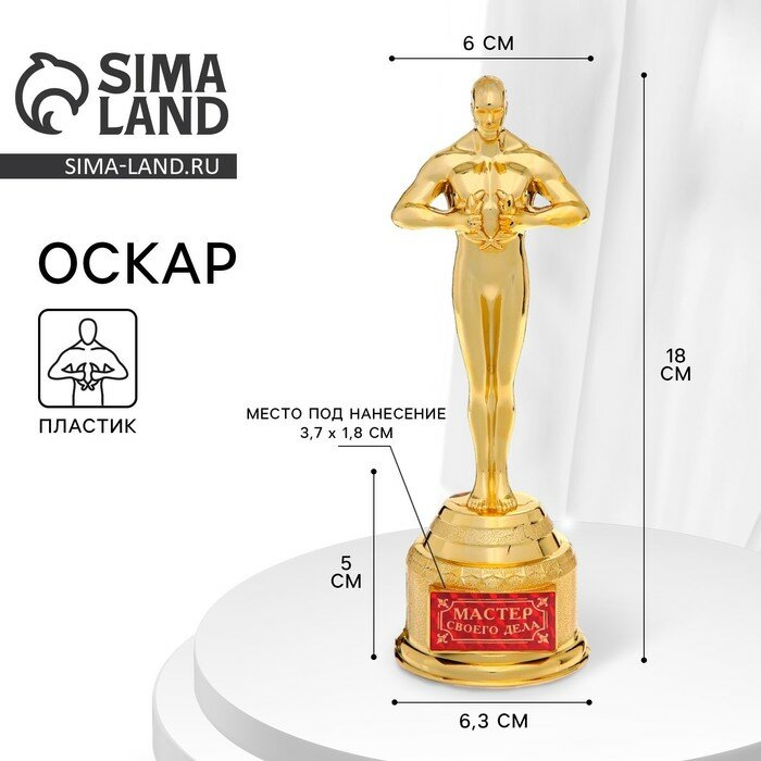 Кубок наградная фигура Мастер своего дела, оскар, пластик, 18 см