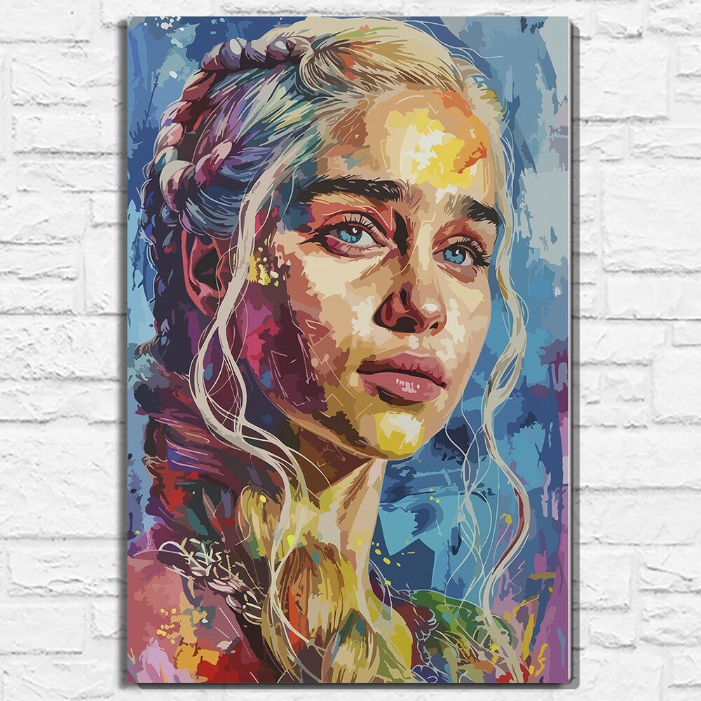 Картина по номерам на холсте Дейнерис Таргариен (сериал Игра престолов, GOT, Game of thrones) - 15731 60x40 В
