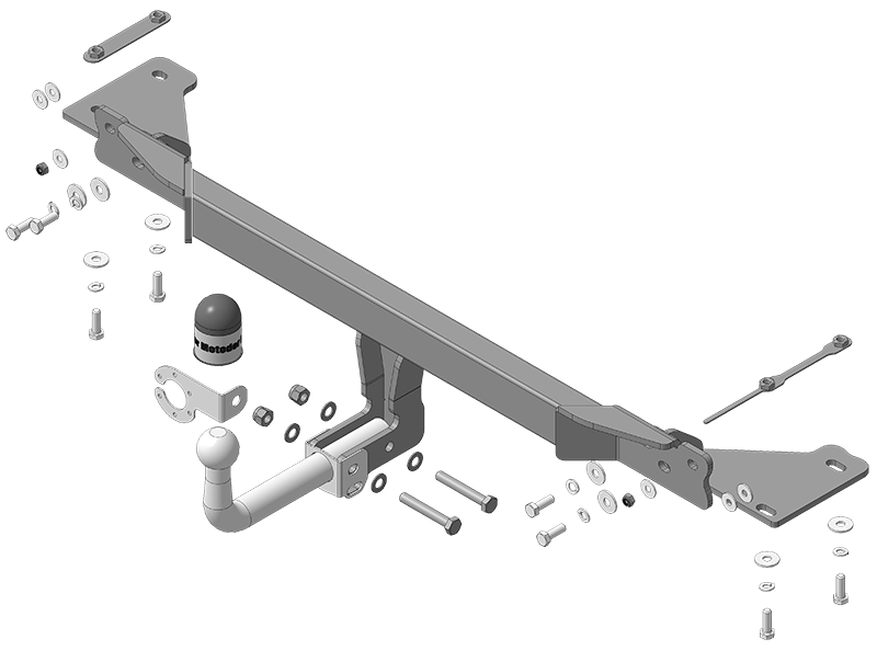 Фаркоп Motodor Geely Atlas Pro, 2021 - н. в, Belgee X70 2024- (оцинк. Шар) арт.94204-A