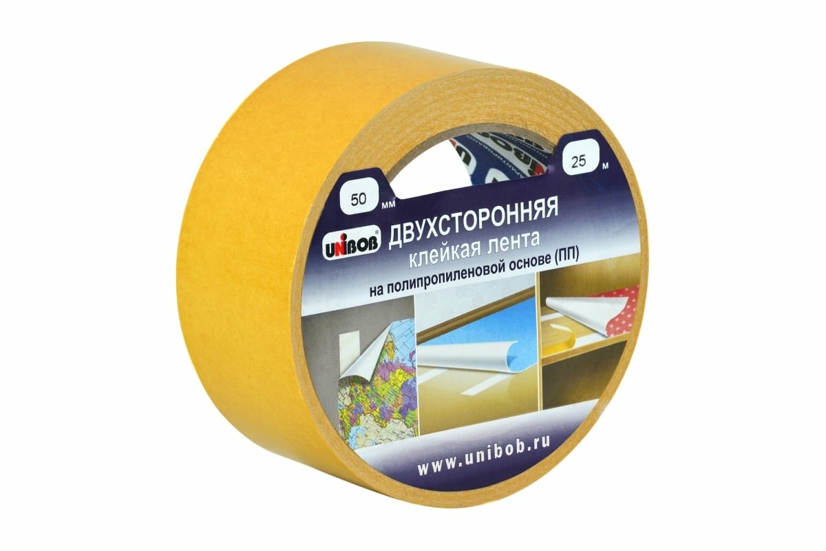 UNIBOB Лента клейкая двусторонняя 50 мм Х 25 м 211741