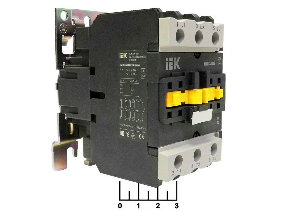 Контактор (пускатель) 400V 40A КМИ-34012 ИЭК (дополнительные контакты NO+NC)