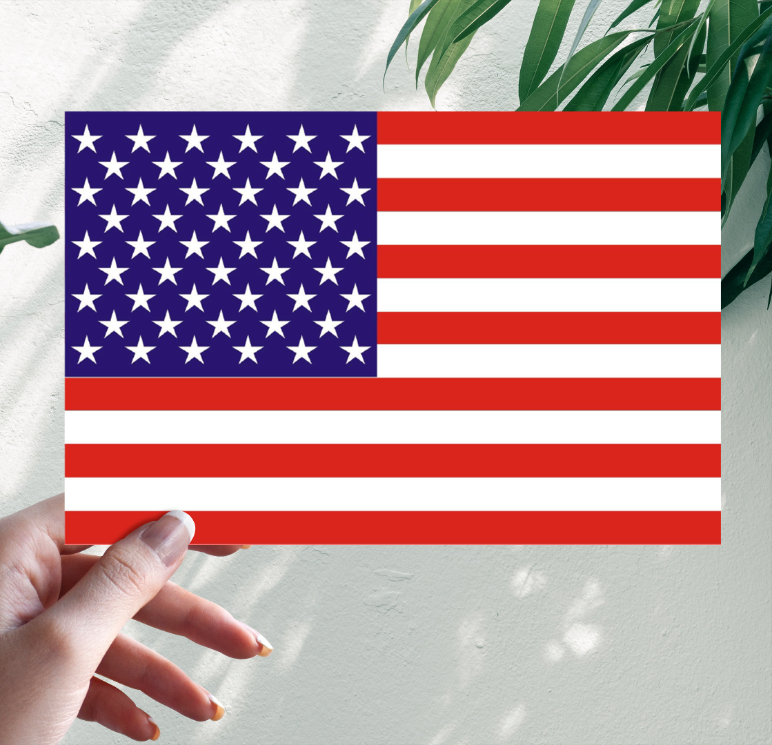 Наклейка Стикер Флаг США Американский 20см