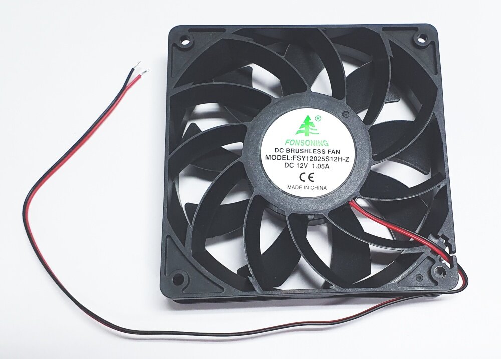 Вентилятор 120x120x25 Fonsoning FSY12025S12H-Z, 3800rpm, 57dB(M), 1.05A, 2pin,12V