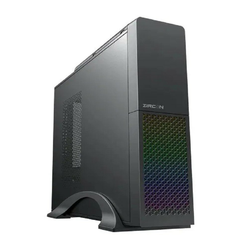 Корпус для компьютера Zircon mATX, Slim Desktop, БП-Есть