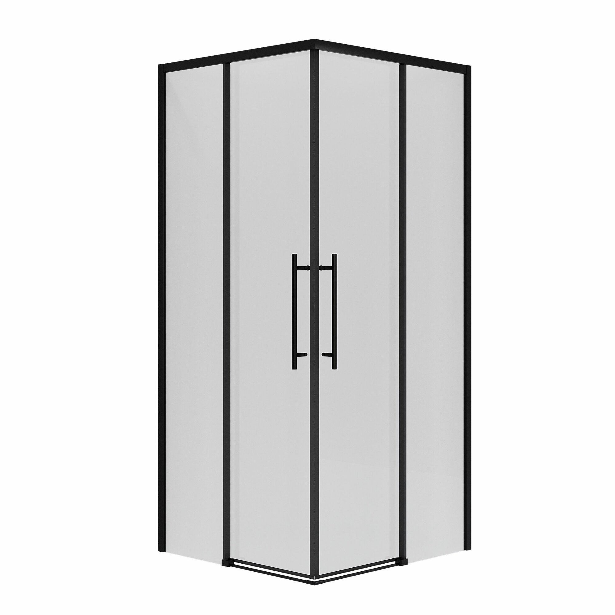 Душ. ограждение NG-6829-34BLACK (90*90*195) квадрат, раздвижная, черный матовый, стекло прозрачн,1ме