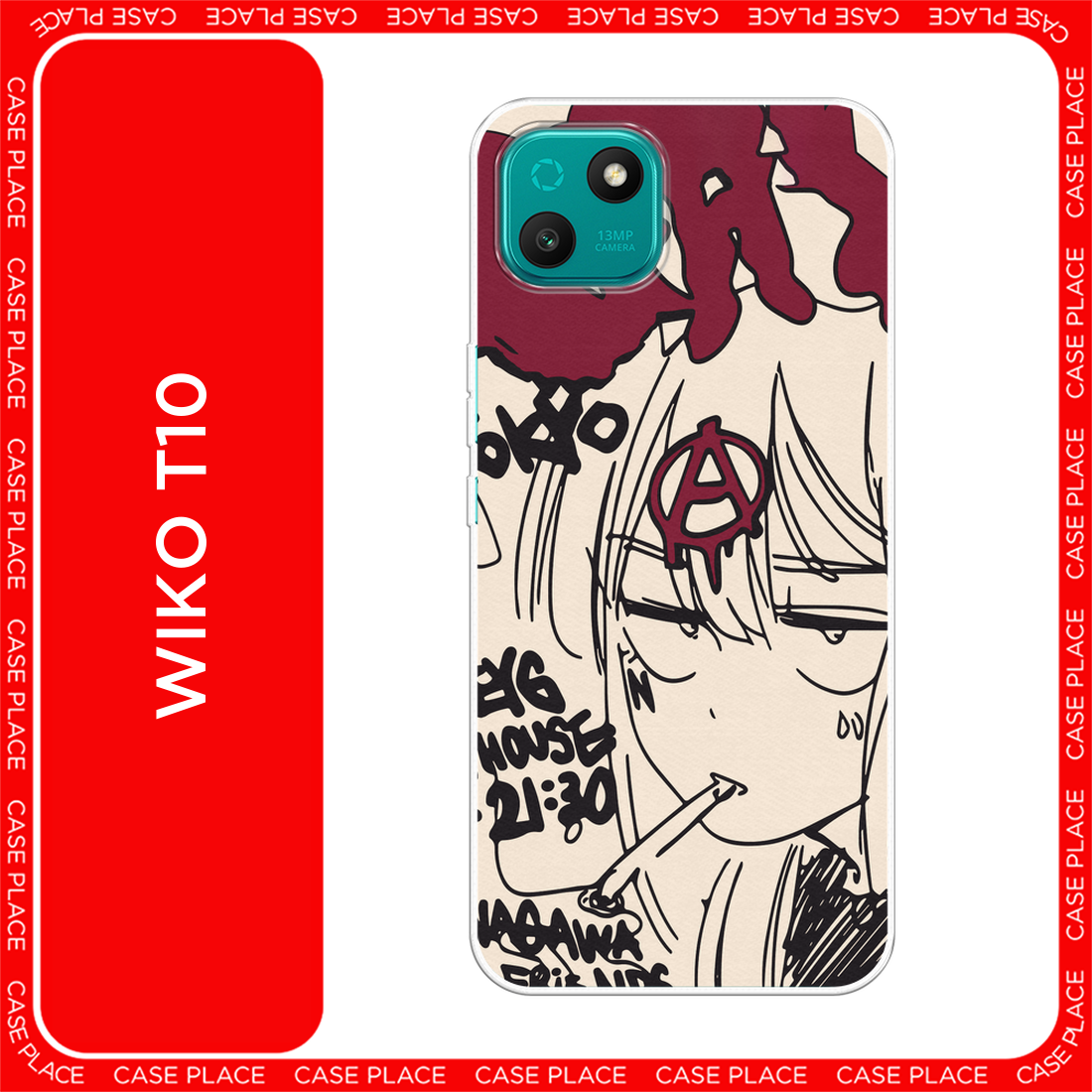 Силиконовый чехол на Wiko T10 / Вико Т10 с принтом Anime doodle