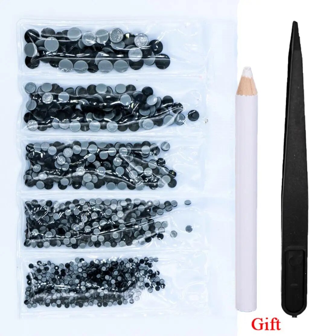 Стразы черные Hot-Fix Mix Size 10g