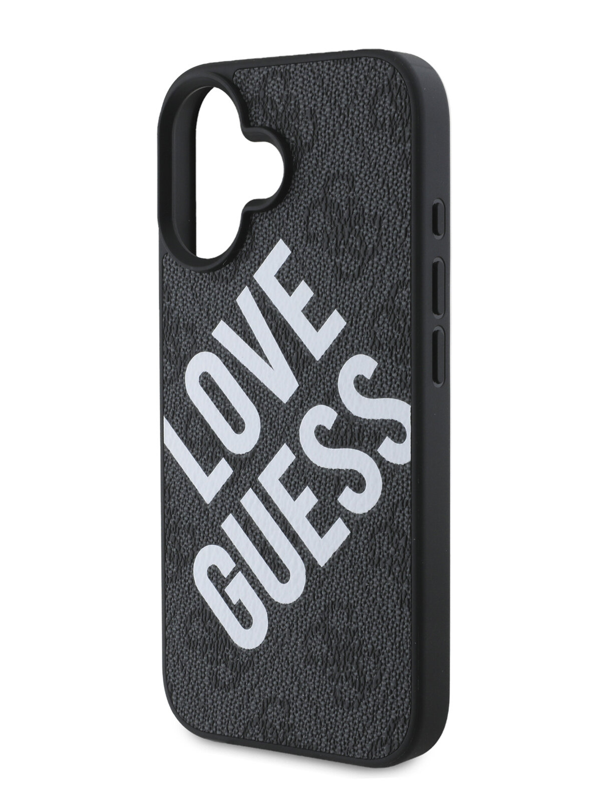 Guess для iPhone 16 чехол PU Love Guess logo Hard Black (MagSafe)