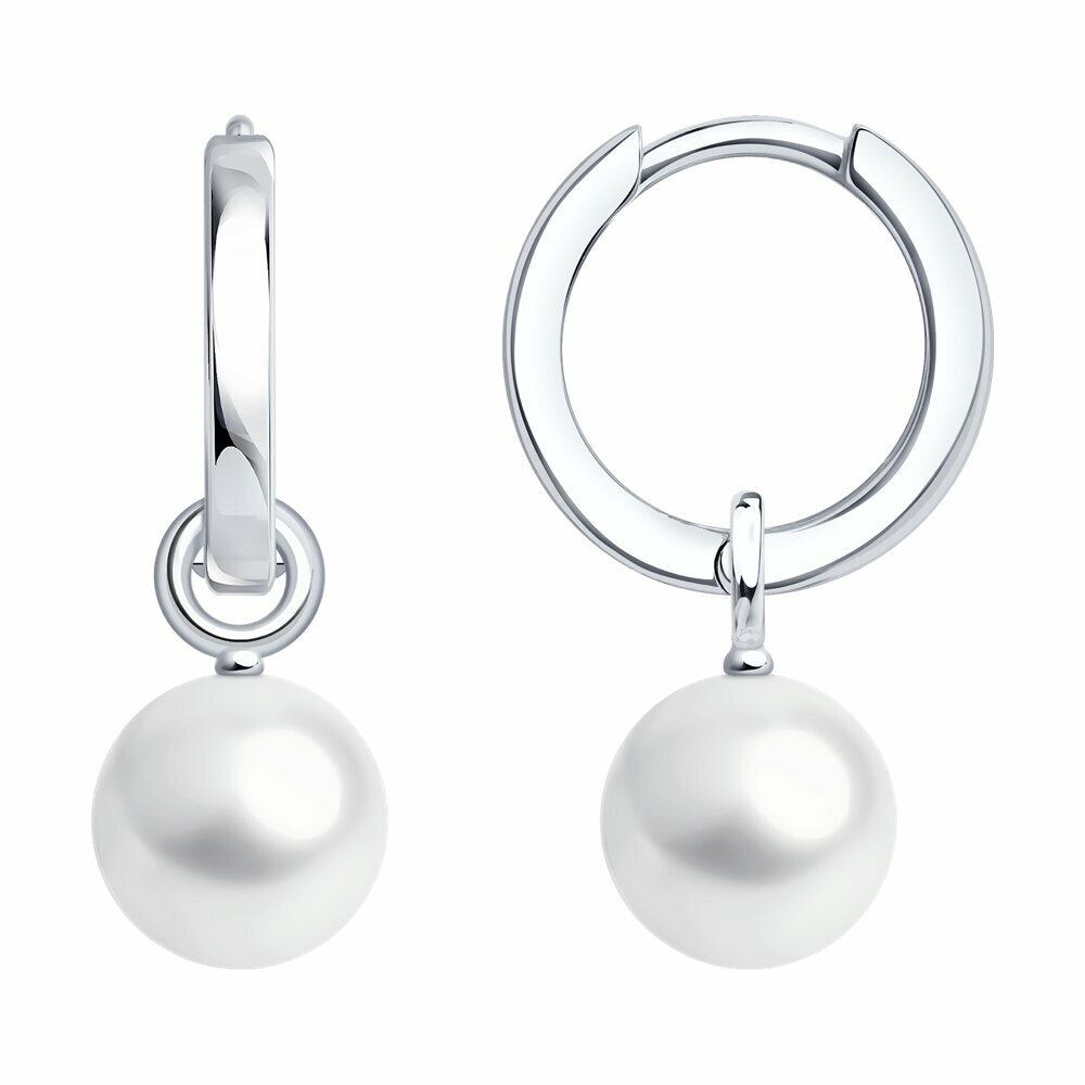 Серьги, белое золото, 585 проба, жемчуг пресноводный культивированный