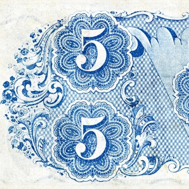 5 долларов 1863 Конфедерация Ричмонд Америка, сувенирная копия, банкноты и купюры редкие коллекционные