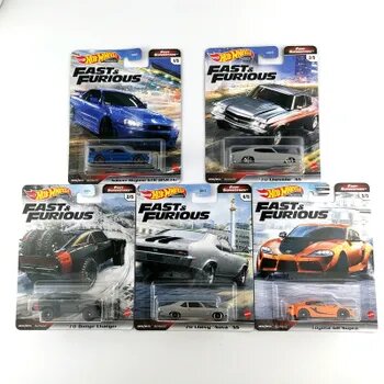 Машинка HOTWHEELS 1:64 "Форсаж" 9C6M Toyota Chevy Dodge Nissan 5pcs