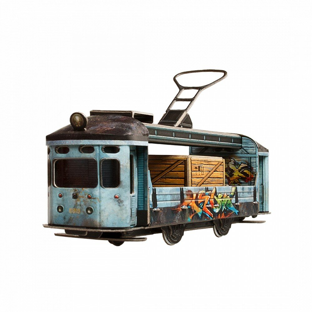 Сборная модель Умная Бумага Трамвай с граффити УмБум674-3