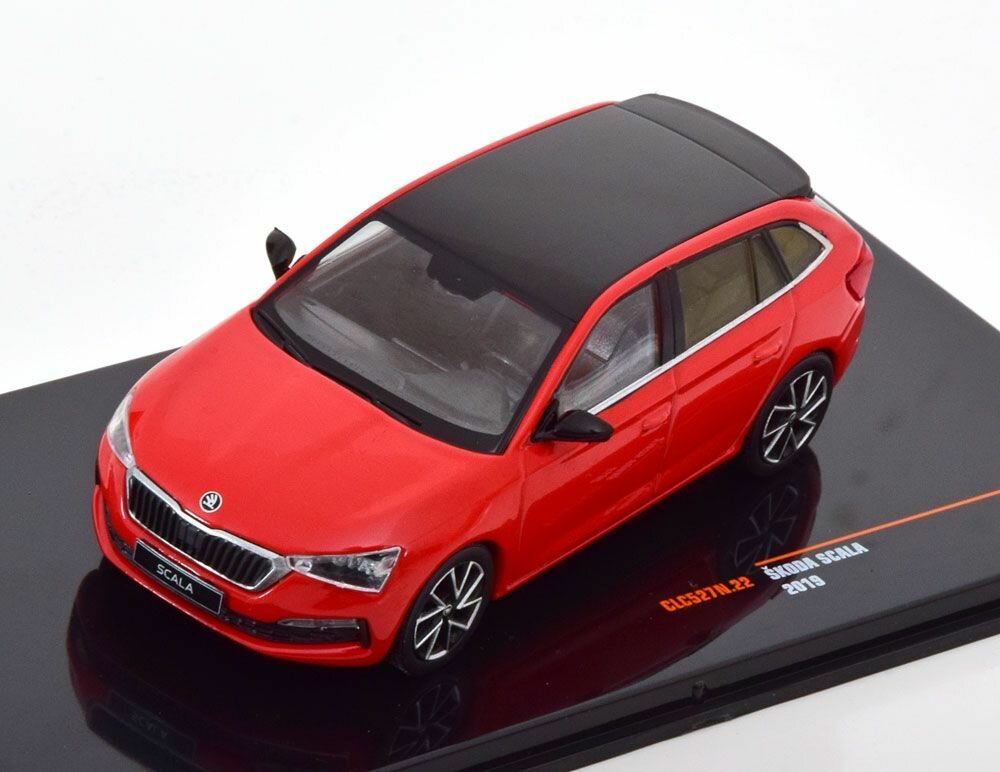 SKODA Scala 2019 Red, масштабная модель автомобиля коллекционная