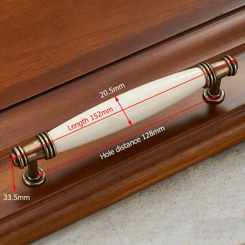 NAIERDI ручки для шкафов керамика бежево-белый 1019-128