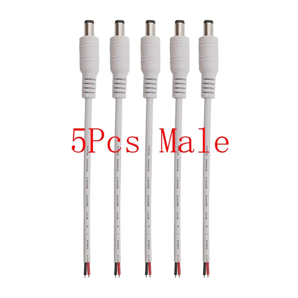 5 шт. кабель питания DC 5.5x2.1mm (Male)