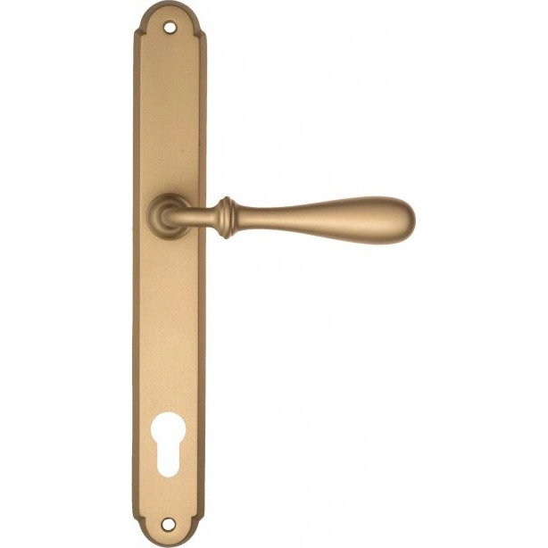 Дверная ручка Fratelli Cattini "RETRO" на планке PL01 матовая латунь (cyl)
