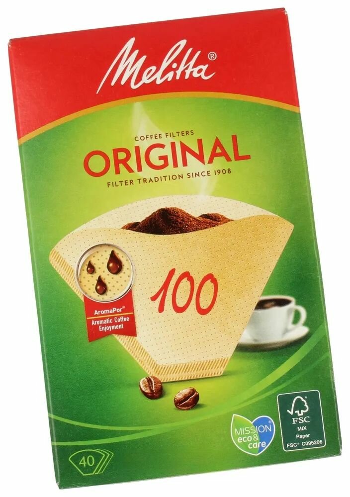Фильтры для капельных кофеварок бумажные Melitta Original 100/40 шт