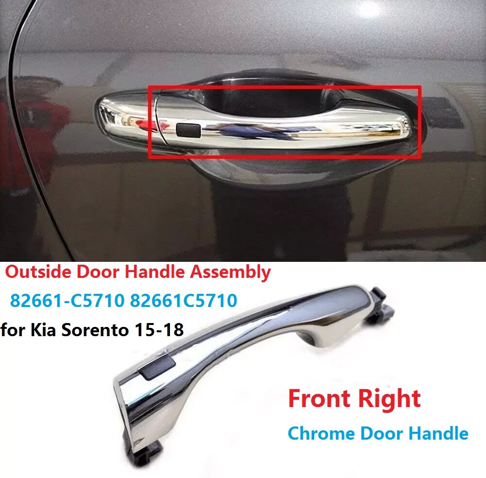 82661-C5710 82651C5710 Ручка передней двери Хром LH RH для KIA Sorento 2015-2018 Внешняя наружная дверная ручка с кнопкой Right 82661-C5710