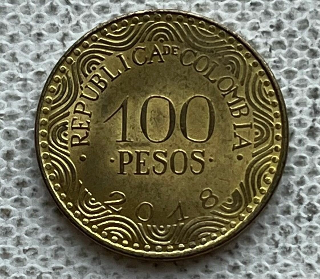 Колумбия 100 песо 2018 год