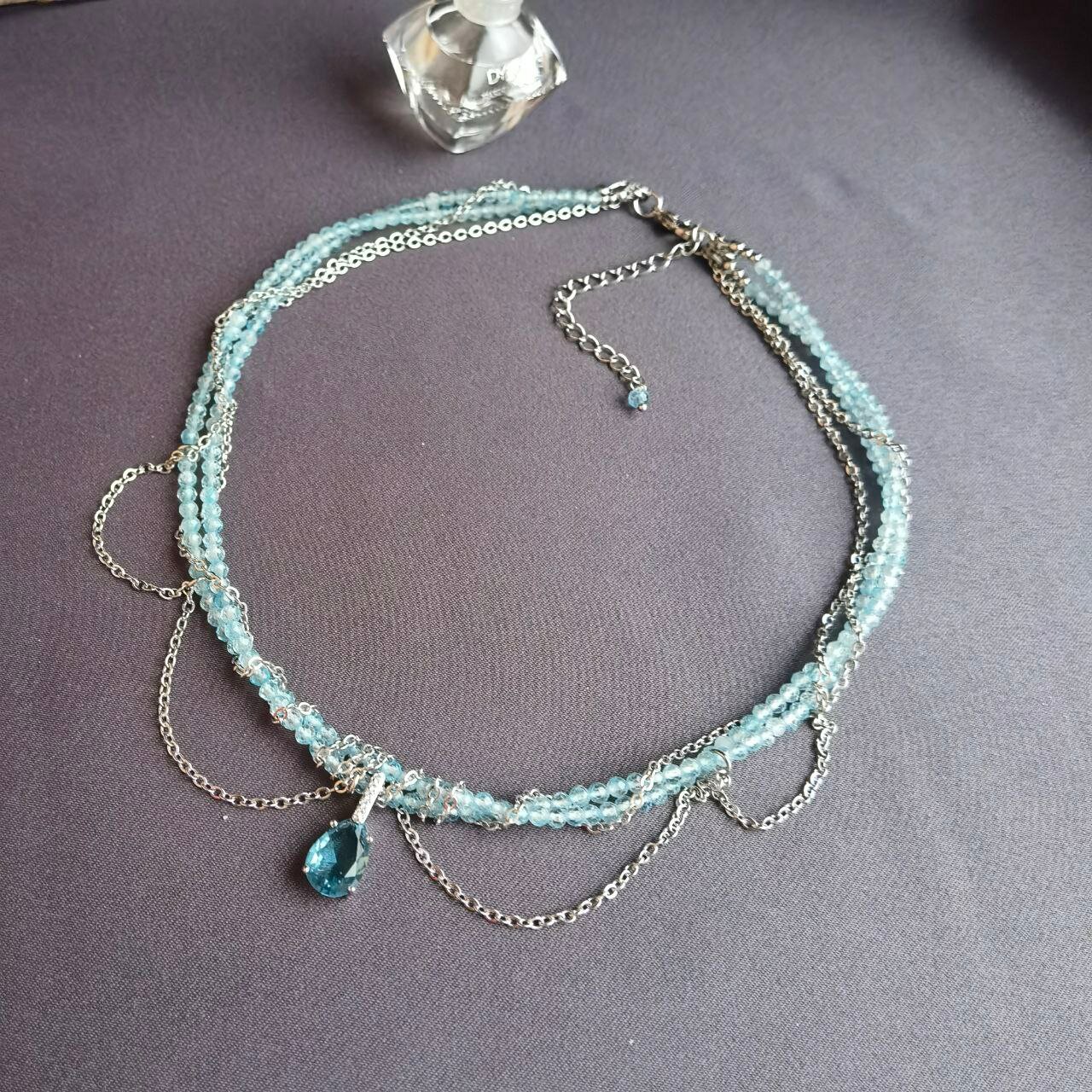 Серьги с подвесками, топаз