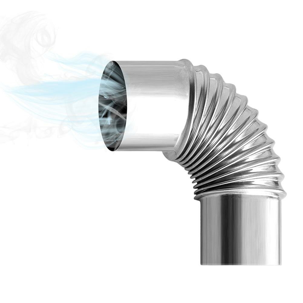 Угловая труба 2,36 дюйма, дымоходная труба из нержавеющей стали для дровяной печи, труба для печи под углом 90 градусов, аксессуары для кемпинговой печи.