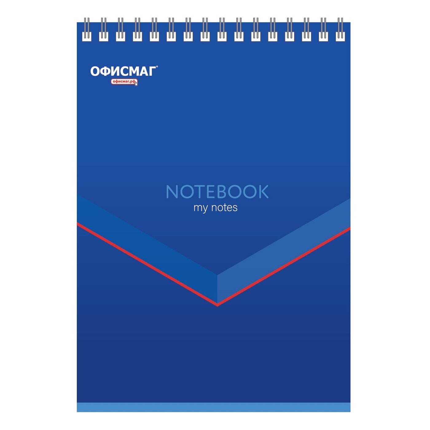 Блокнот Офисмаг А5 80 листов, гребень, жесткая подложка, клетка, 146х206 мм (129867)