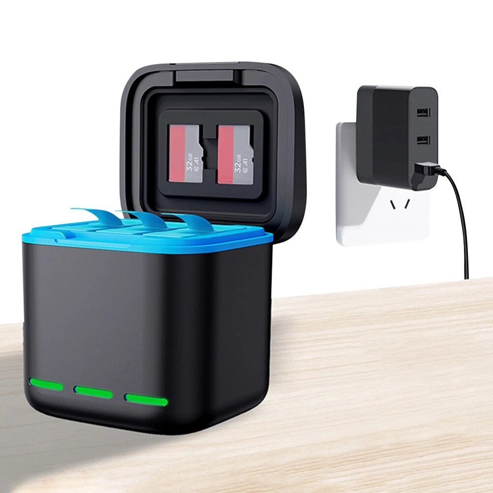 3-канальное зарядное устройство для GoPro Hero 12/11/10/9