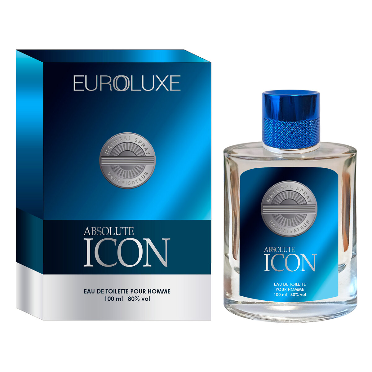 EUROLUXE/Туалетная вода Icon Absolute 100мл /Парфюм мужской, древесный, пряный