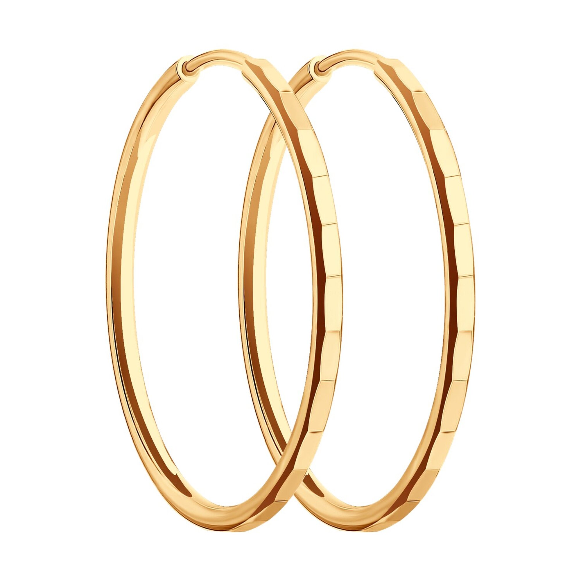 Серьги конго, красное золото, 585 проба