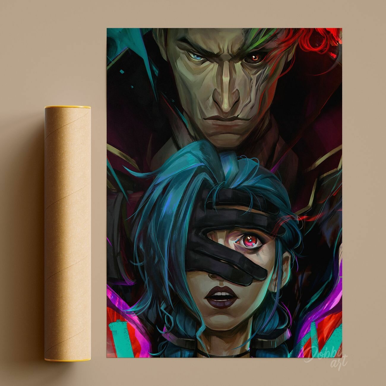 Постер Джинкс 60х80 см без рамы/ Jinx, Аркейн/ Плакат для интерьера, в подарок