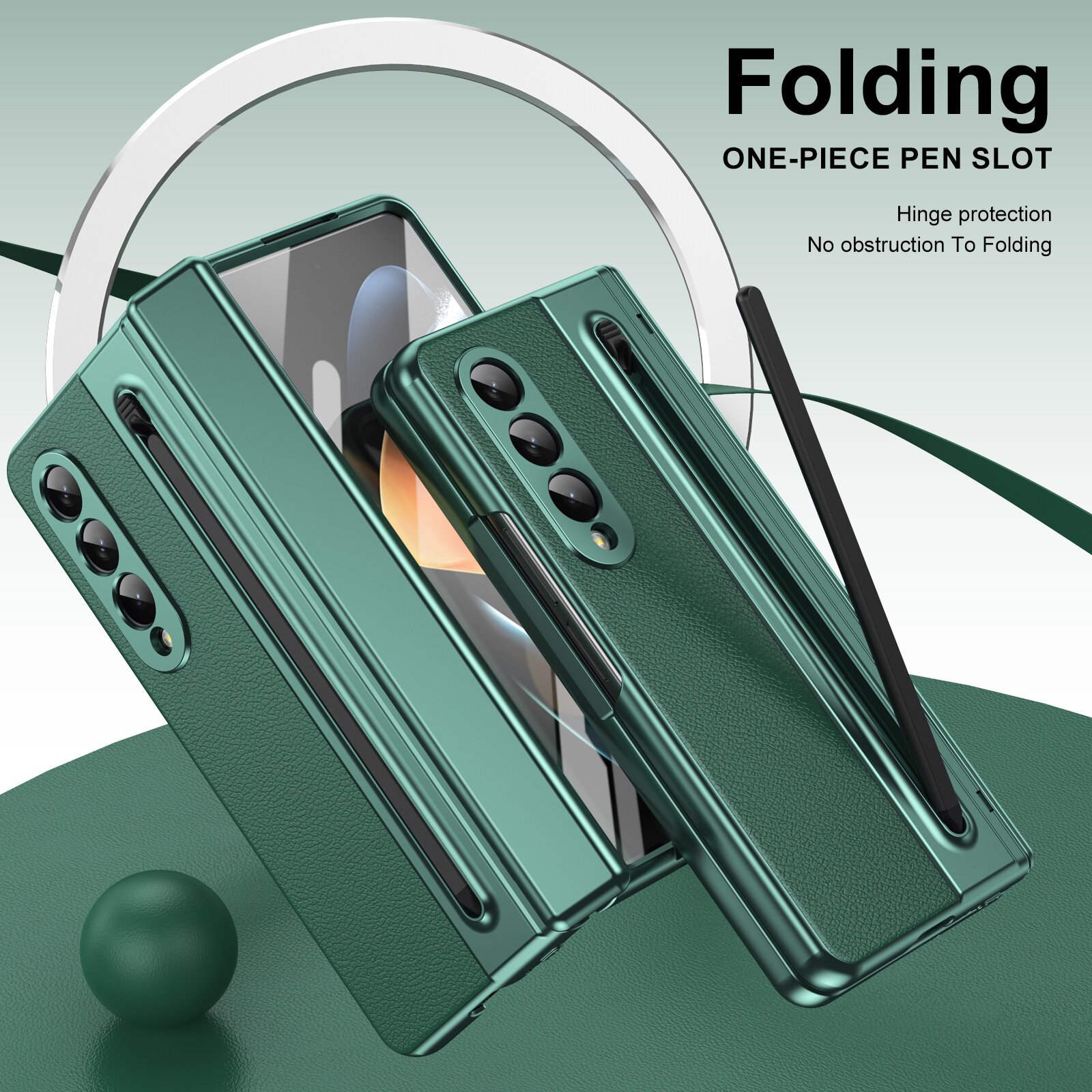 Чехол для Samsung Galaxy Z Fold 4 / Samsung Z Fold4 / Самсунг Галакси З Фолд 4, глянцевая поверхность, металл, пластик, защита камеры, ударопрочный, встроенная подставка, Samsung,