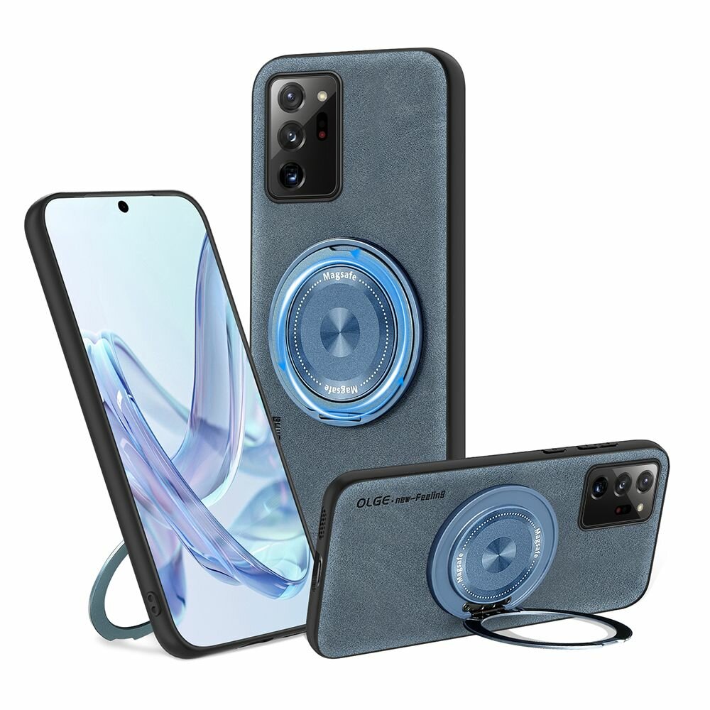 Чехол на Самсунг Галакси Ноут 20 Ультра с поддержкой MagSafe/ магсейф для Samsung Galaxy Note 20 Ultra для использования магнитных аксессуаров, противоударный, вращающееся на 360металлическое кольцо