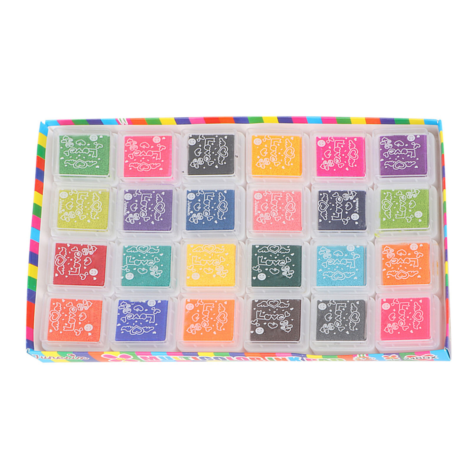 24 цвета, симпатичная цветная штемпельная подушечка для самостоятельного изготовления штемпеля, для украшения альбома с резиновыми штампами